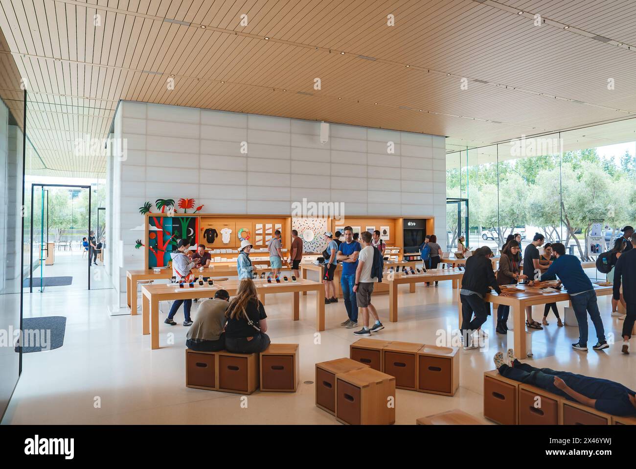 Modern Apple Store interior design, Mountain View, CA Stock Photo - Alamy