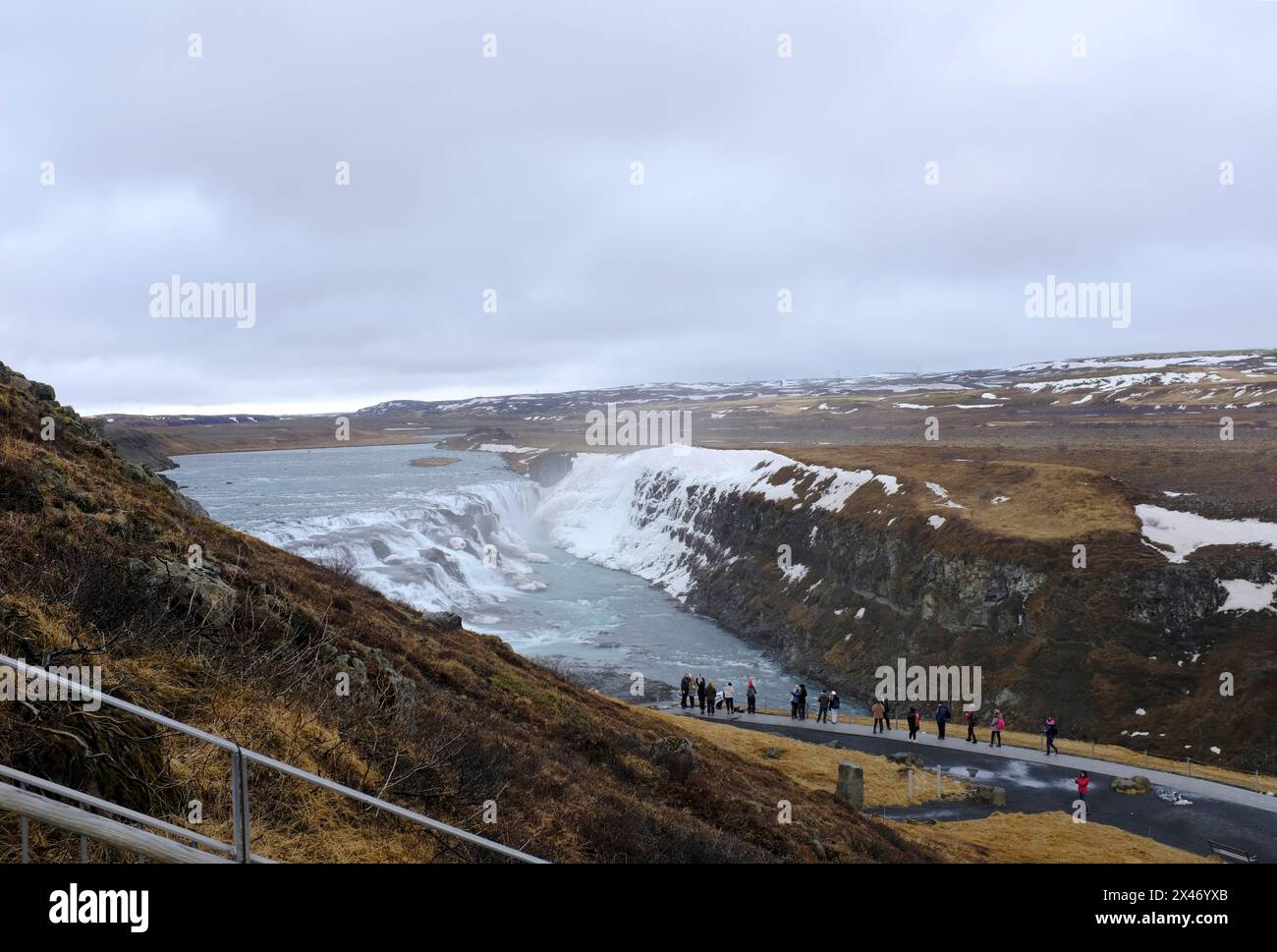 Gullfoss golden falls impressive icelandic hi-res stock photography and ...