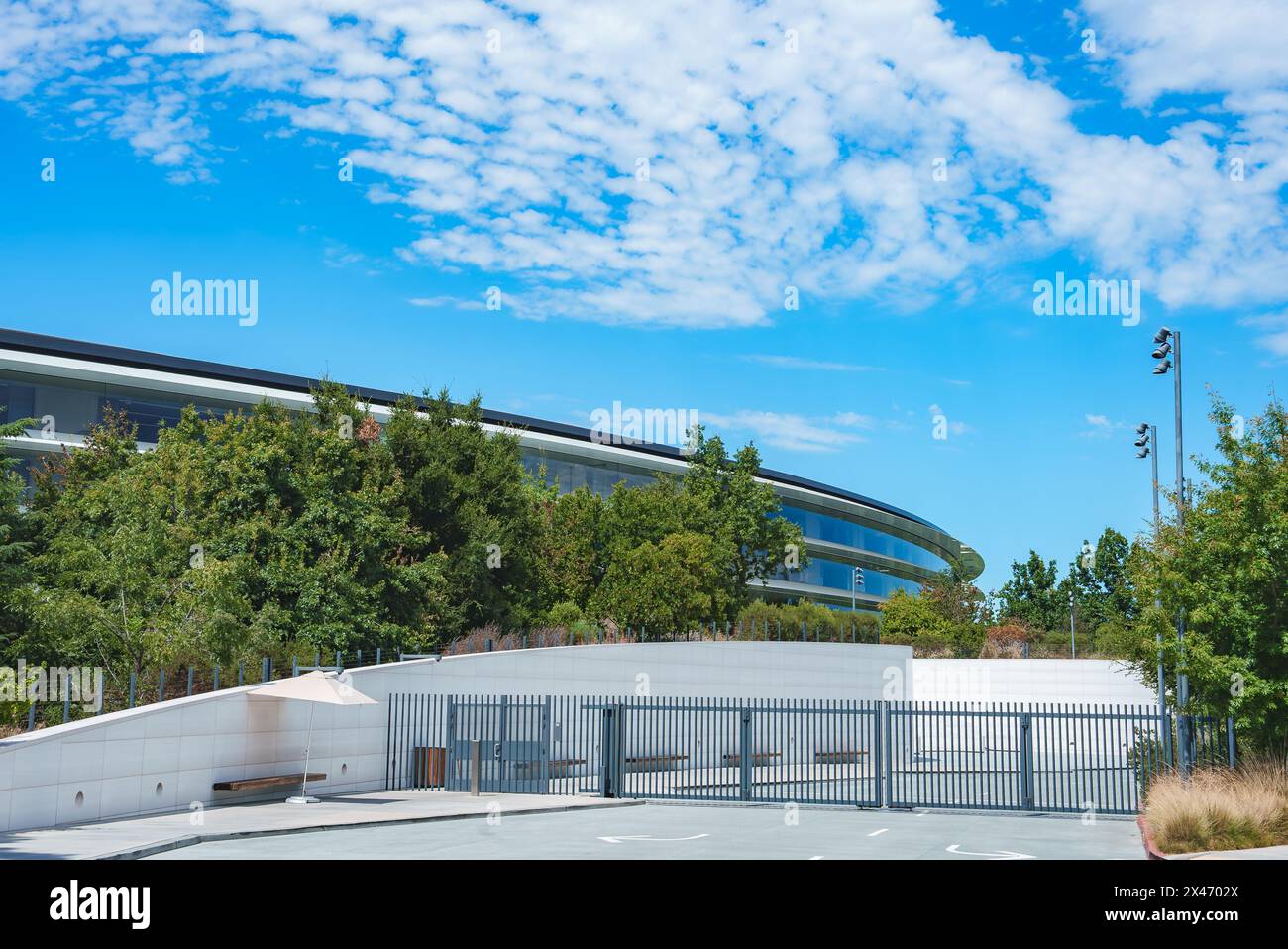 Modern architectural structure with sleek, curved design in Apple ...