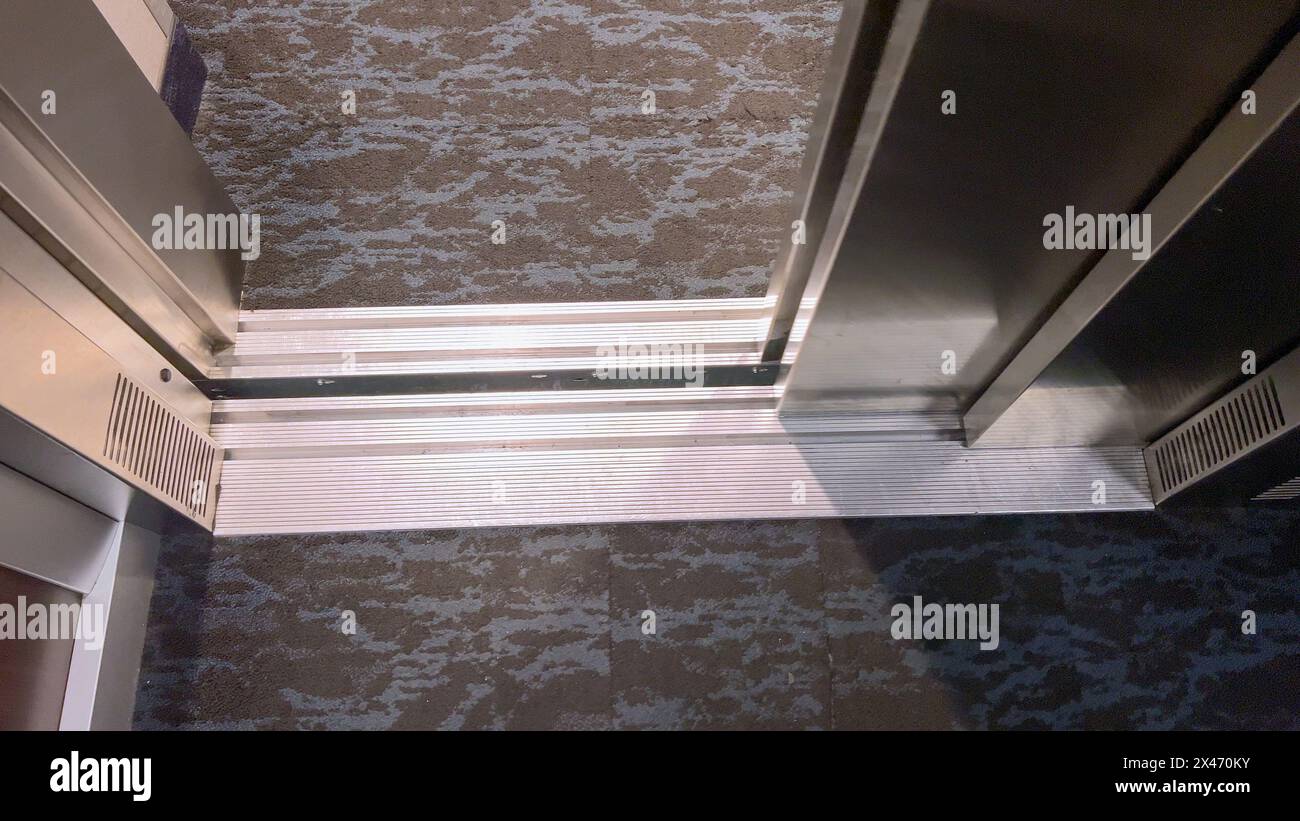 Elevator Threshold and Floor Detail Stock Photo - Alamy