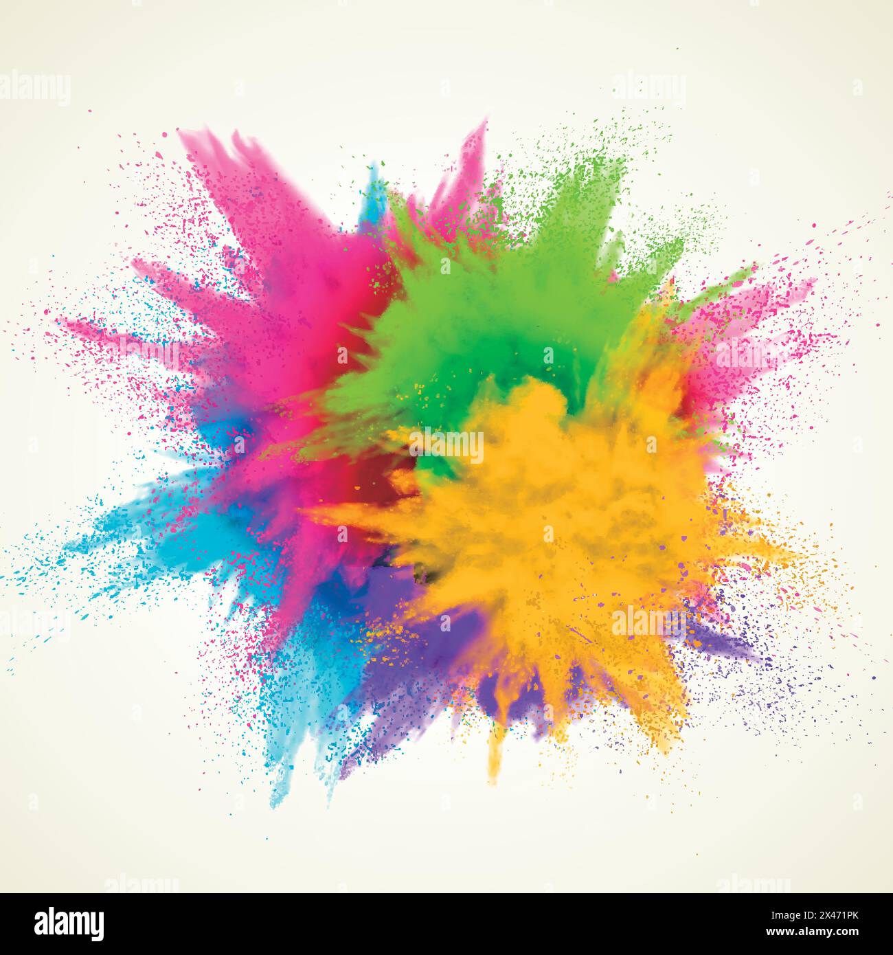 Colorful powder explosion effect on white background Stock Vector Image ...