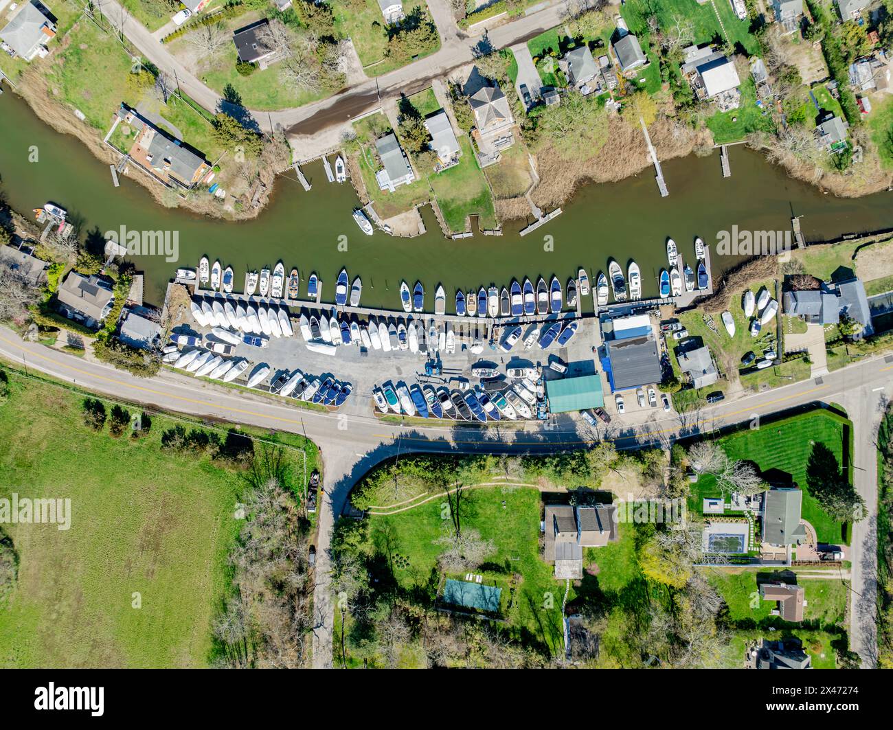 aerial view of strong's marina in North Sea Stock Photo - Alamy