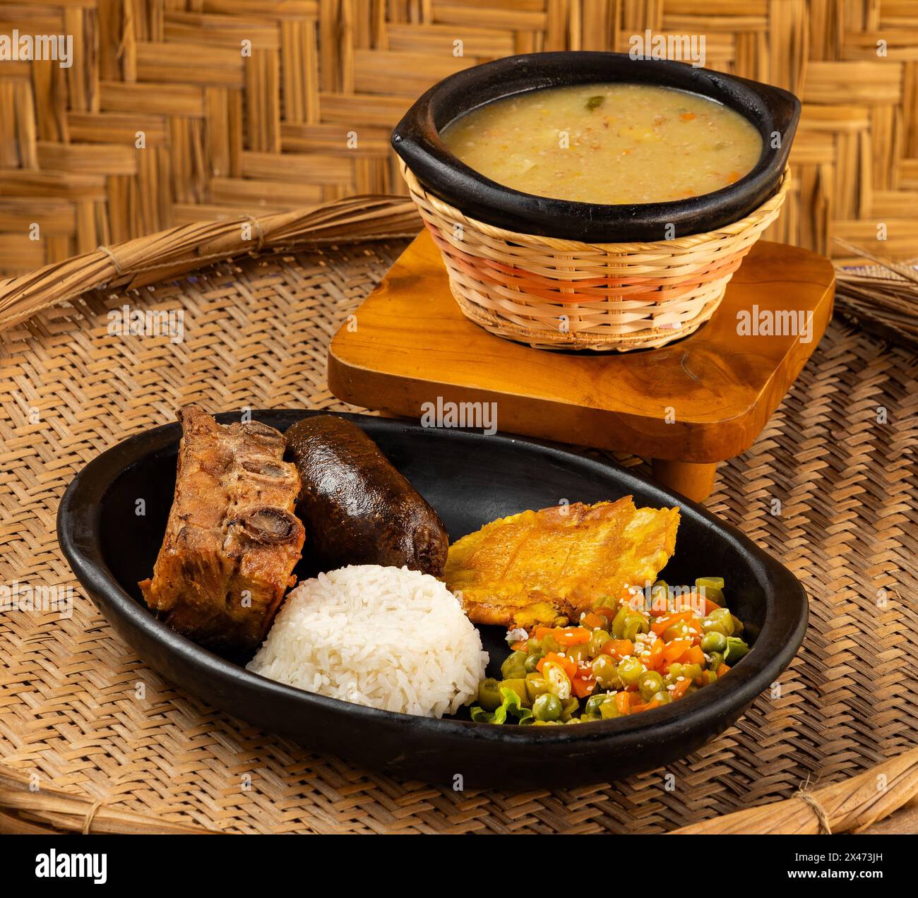 Wheat cuchuco - Roast peasant boyacense baked pork rib and blood ...