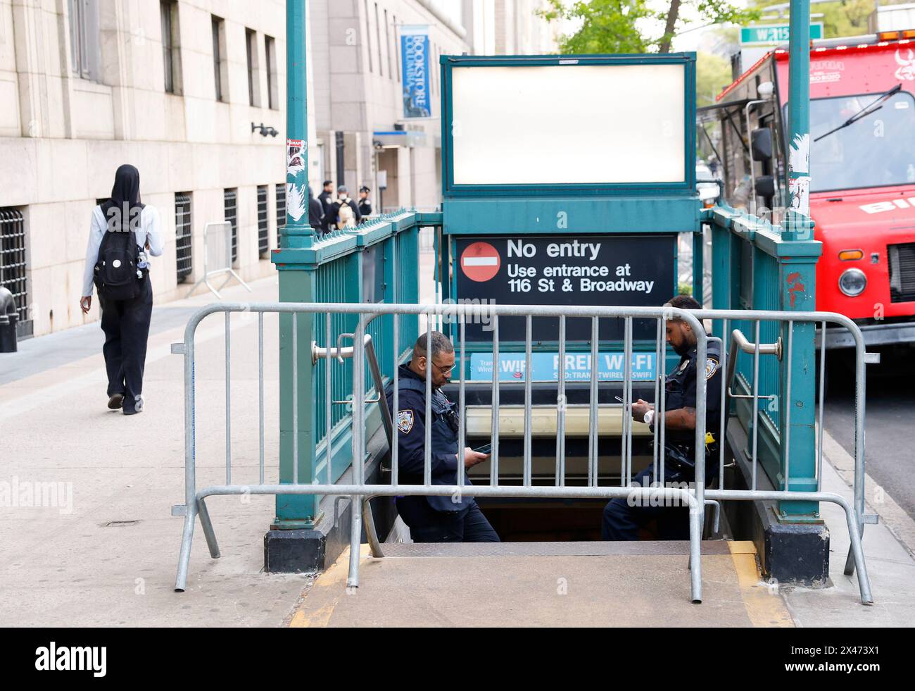 New York, United States. 30th Apr, 2024. NYPD Police officers stand ...
