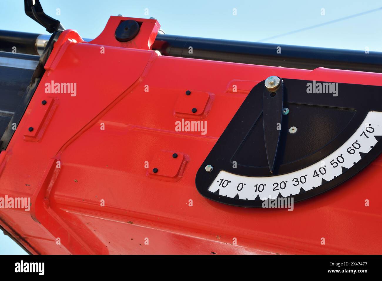 Boom angle indicator. Crane red boom with gravity angle finder Stock ...