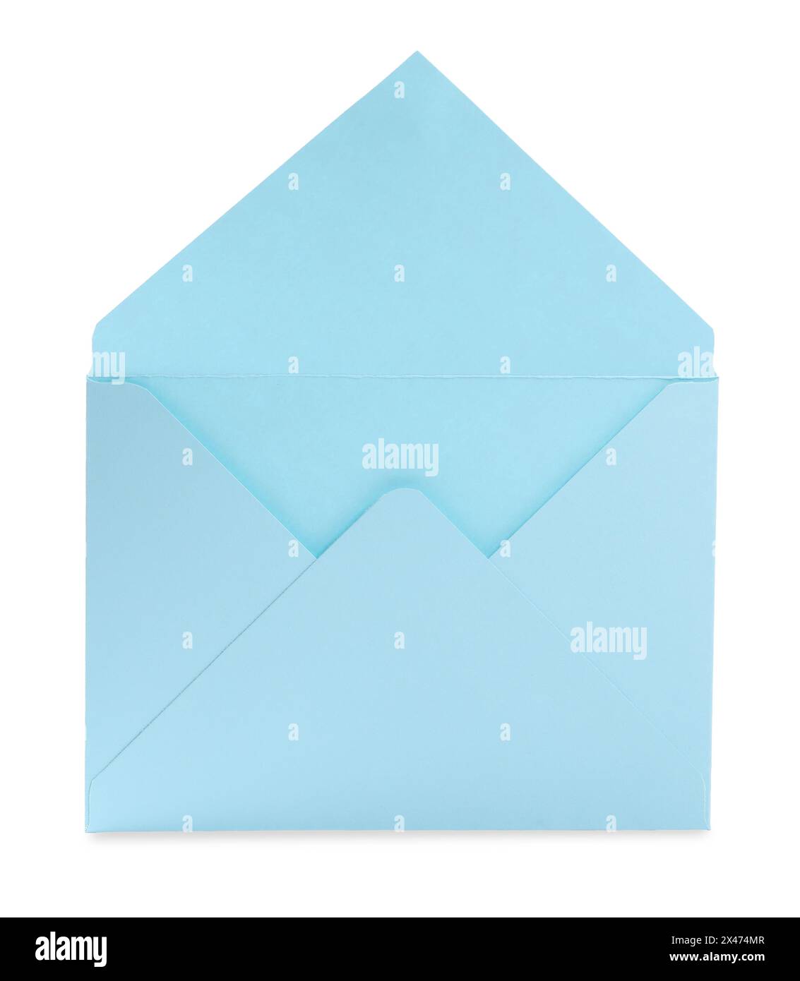Light blue letter envelope on white background Stock Photo - Alamy