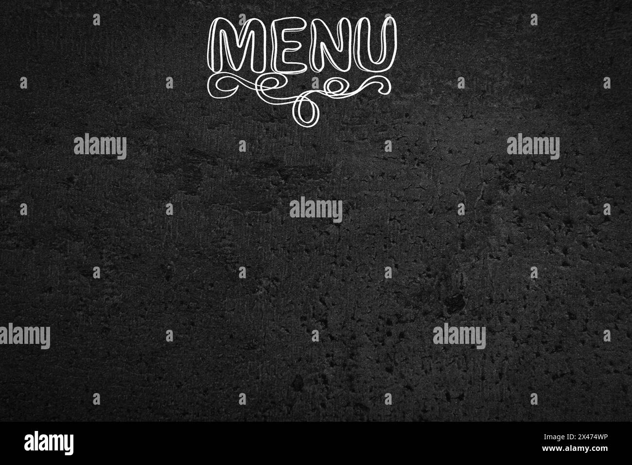 Black surface with word Menu as background. Mockup for design Stock ...