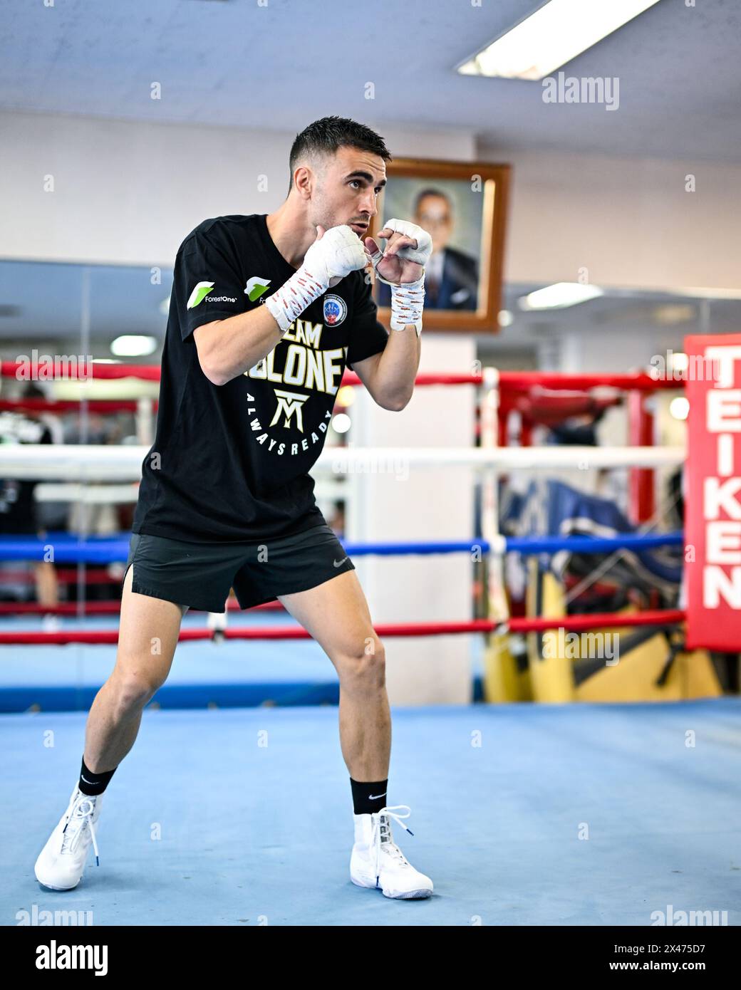 Jason Moloney, WBO bantamweight champion of Australia during a public ...