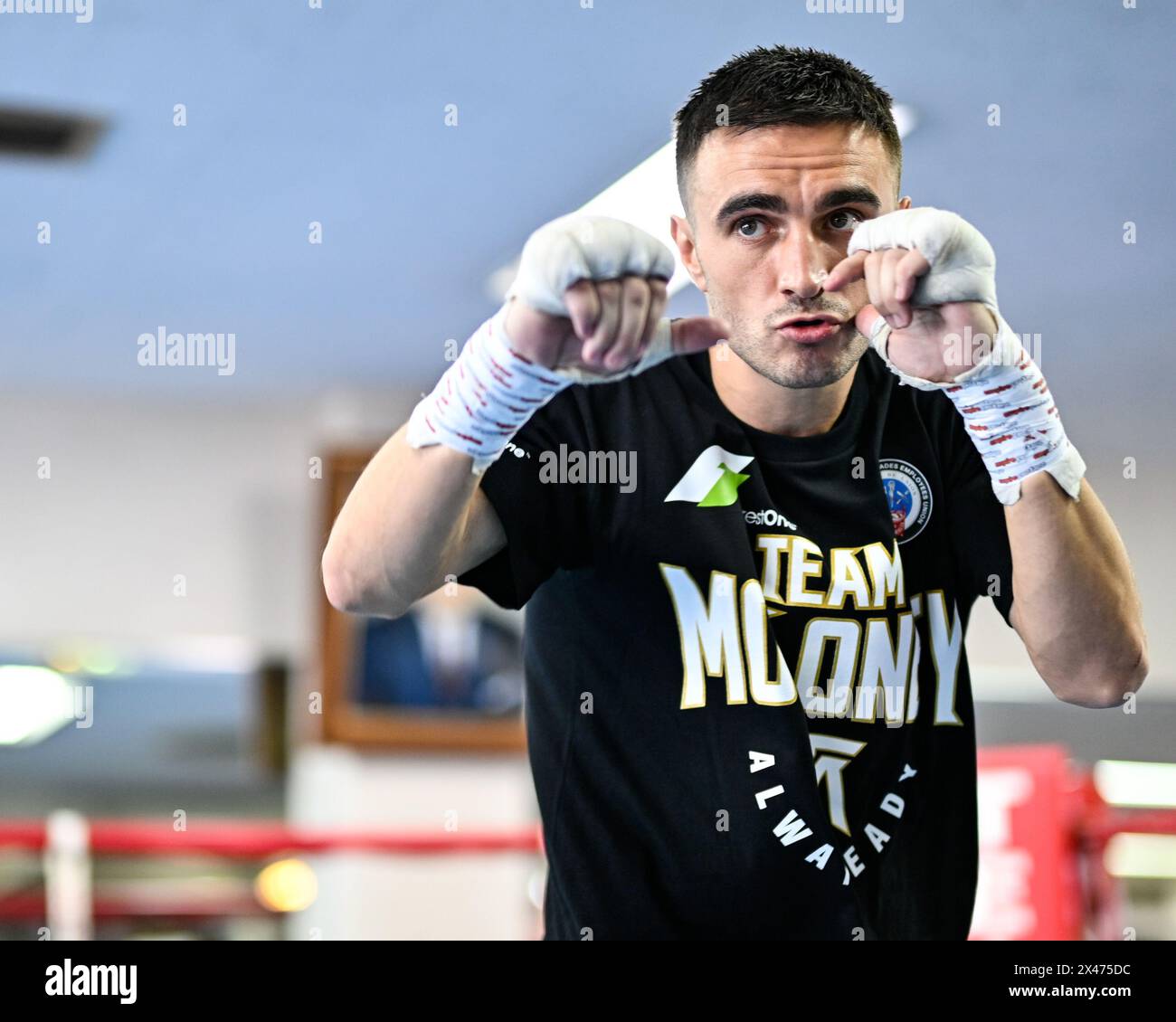 Jason Moloney, WBO bantamweight champion of Australia during a public ...