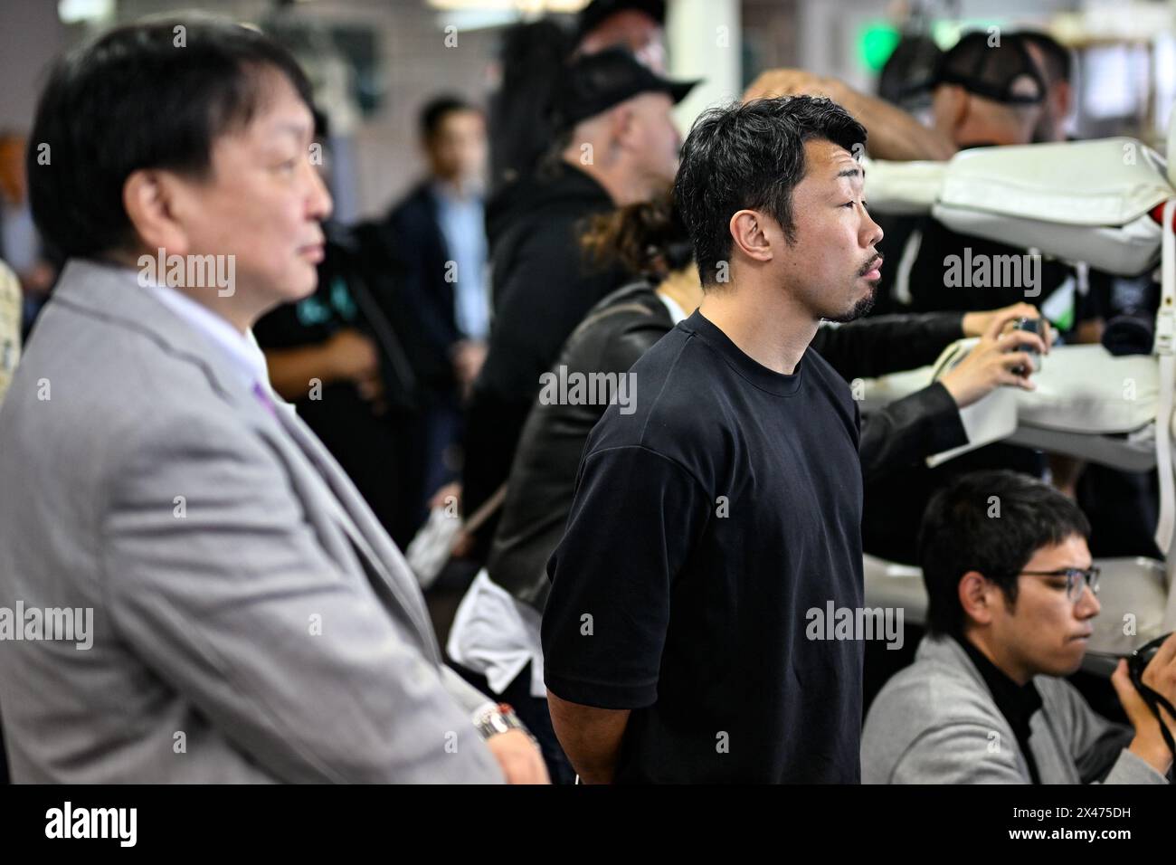 Ohhashi Boxing Gym chairman Hideyuki Ohashi and trainer Akira Yaegashi ...