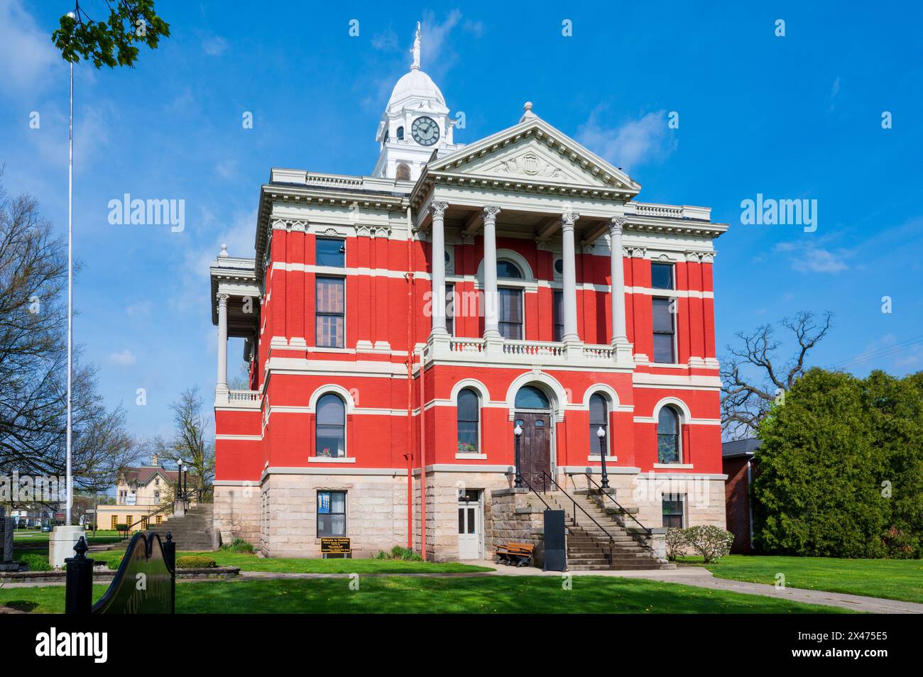 Charlotte MI - April 27, 2024: Courthouse Square Museum, Historic Red ...