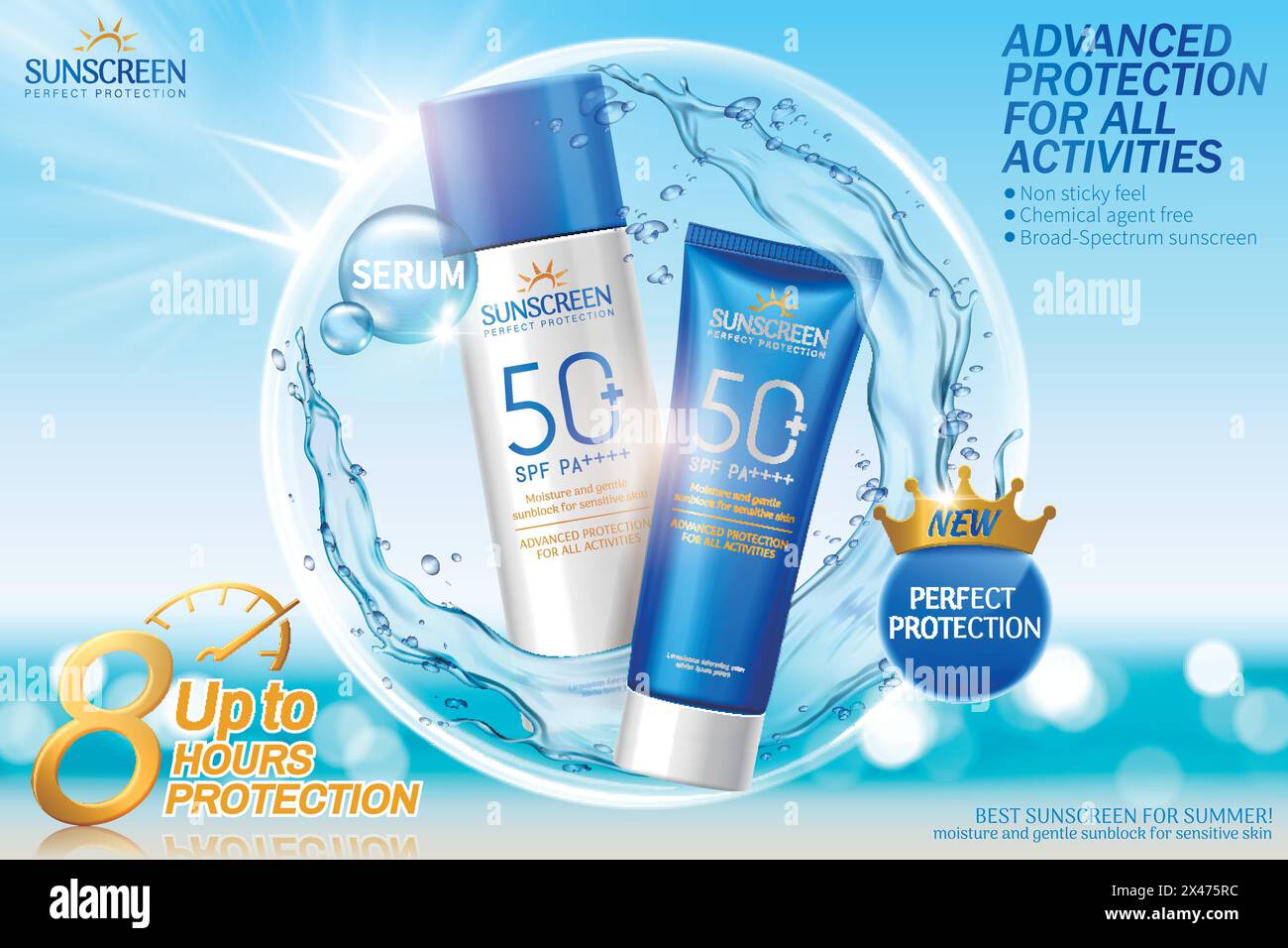 Sunscreen spray vector vectors Stock Vector Images - Alamy