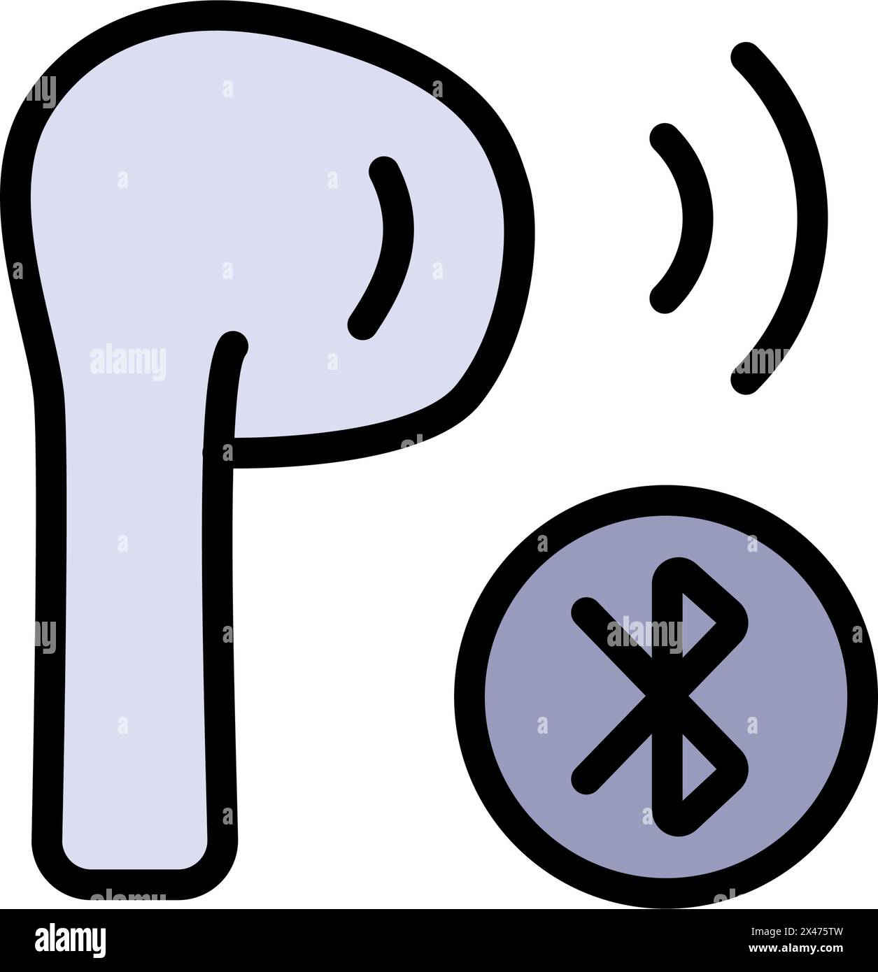 Wireless earphones color icon. Wireless headphones vector flat icon for ...
