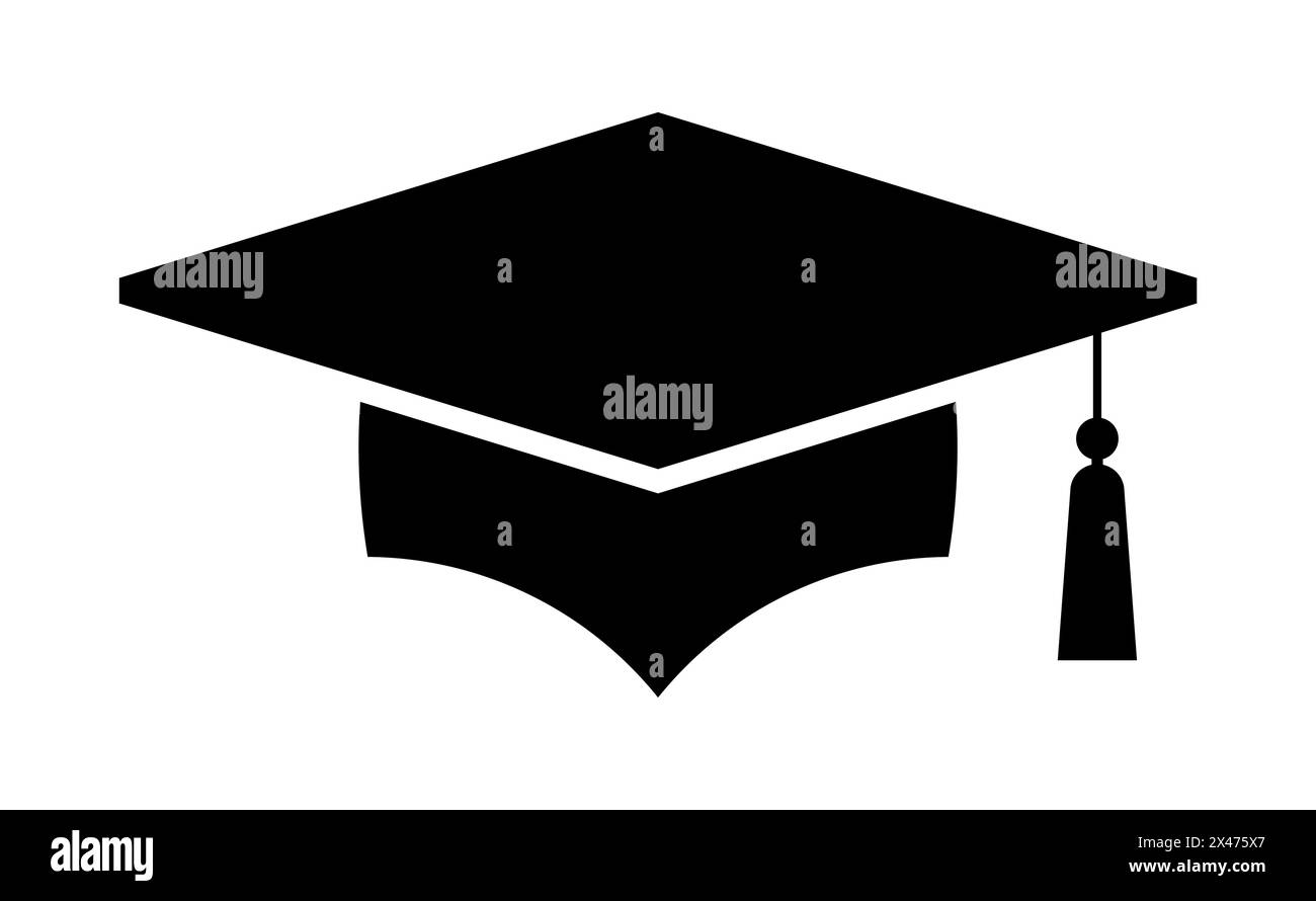 Graduation hat logo. Graduate cap flat sign Stock Vector Image & Art ...