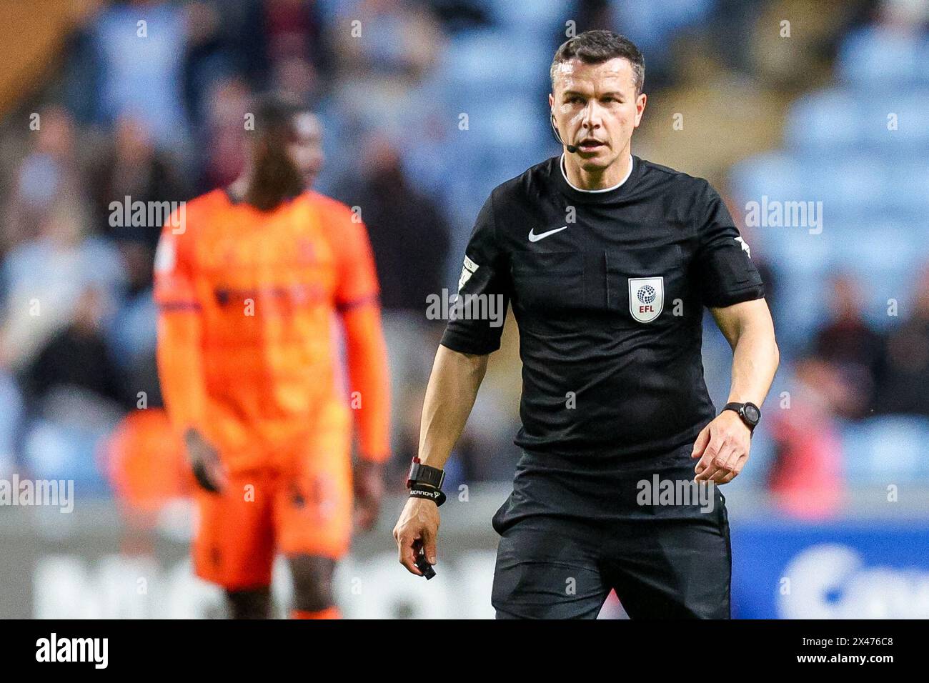 Coventry, UK. 30th Apr, 2024. Referee James Bell during the EFL Sky Bet ...