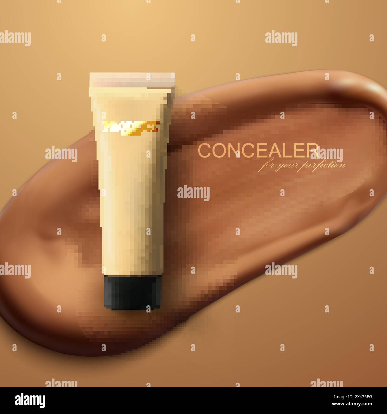 Concealer cream package on smear stroke background Stock Vector Image ...
