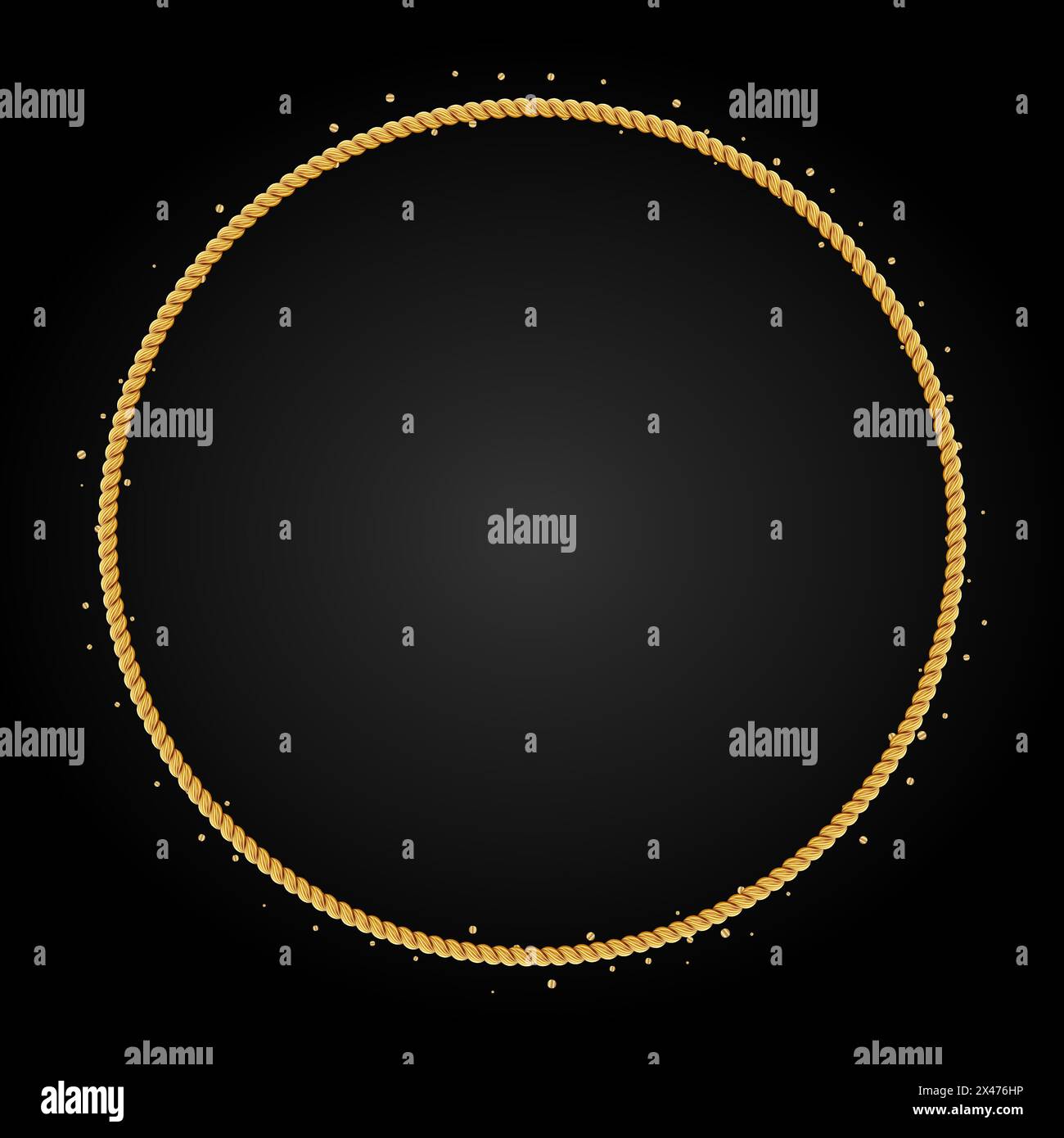 Gold twisted rope circle frame. Round rope border Stock Vector Image ...