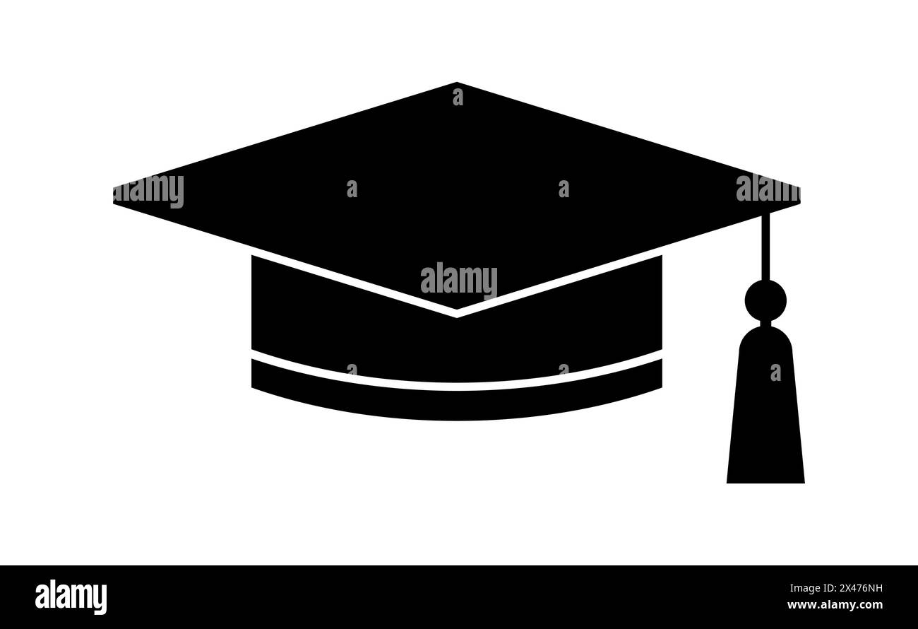 Graduation hat logo. Graduate cap flat sign Stock Vector Image & Art ...