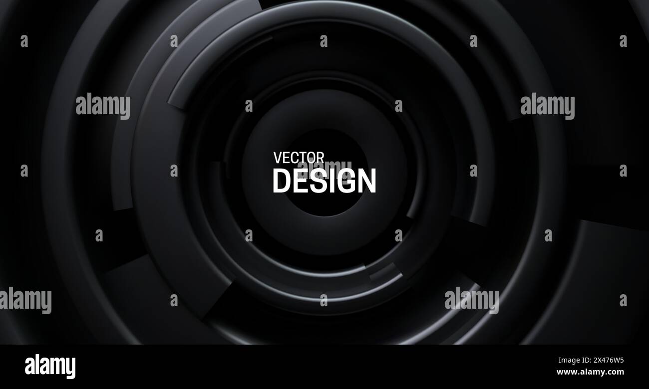 Abstract background with concentric black shapes Stock Vector Image ...