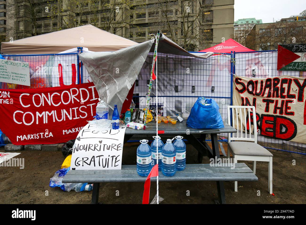 The protesters set up about 100 tents Saturday afternoon with the ...