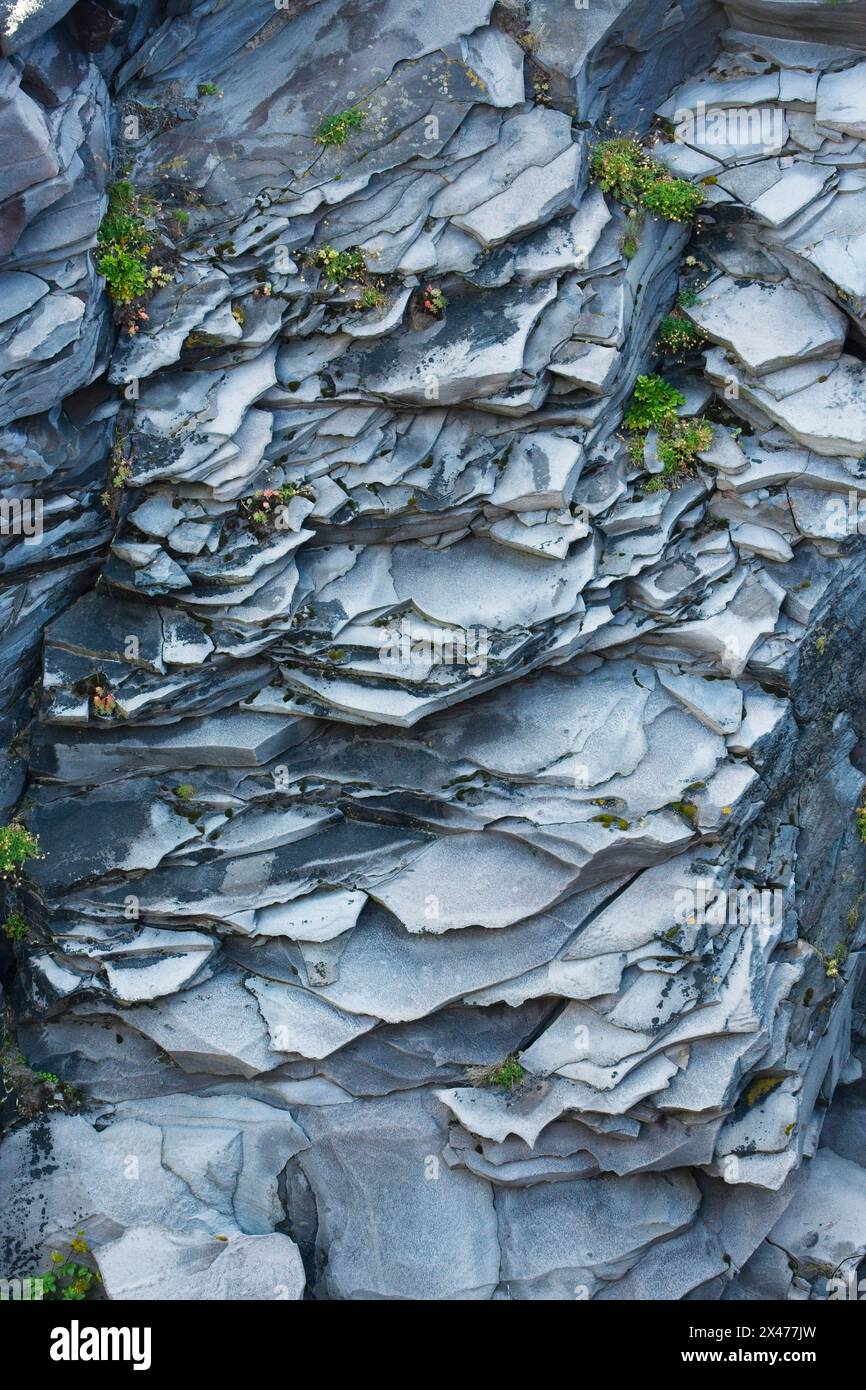 Weathered alkaline lavas, Iceland. The volcanic rocks in the vicinity ...