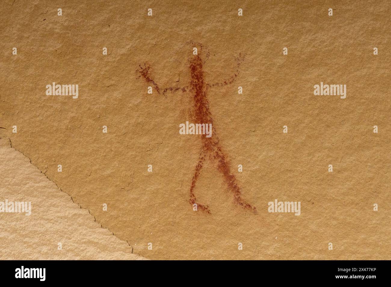 Native American pictographs at the Waving Hands Canyon rock art site in ...