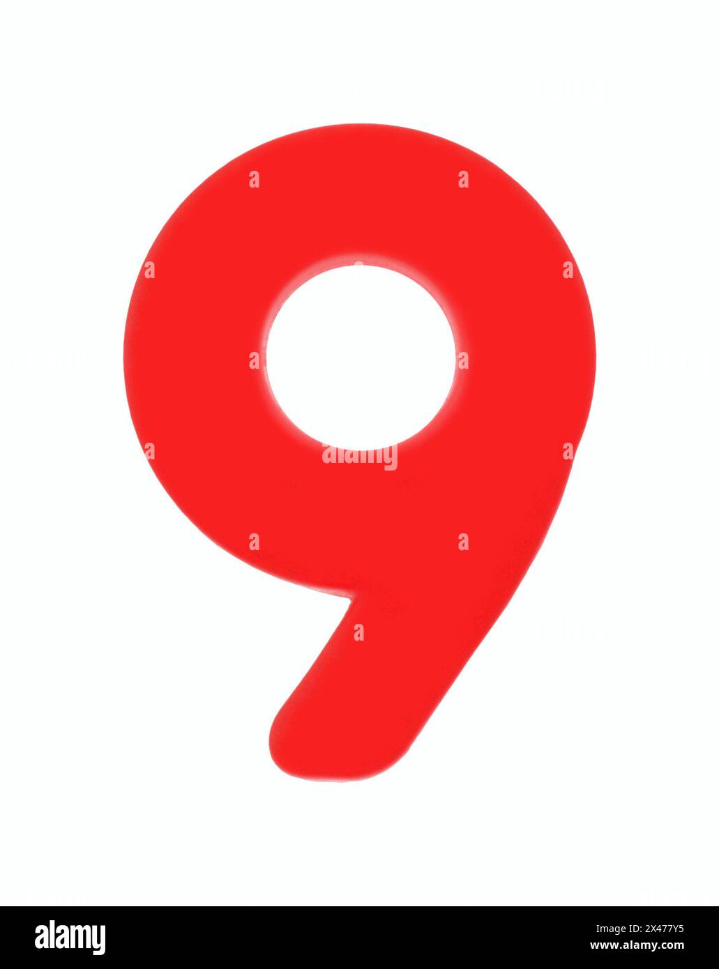 9 nine magnetic letter with clipping path Stock Photo - Alamy