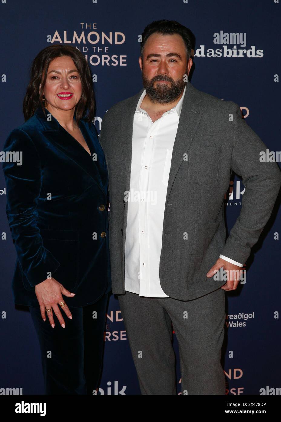London, UK. 30th Apr, 2024. Jo Hartley and Celyn Jones attend the UK Premiere of 'The Almond and ...
