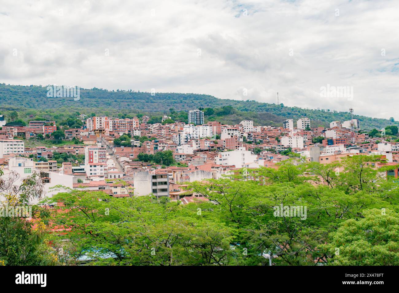 landscape of the city of San Gil Santander, Colombia, on a sunny day ...