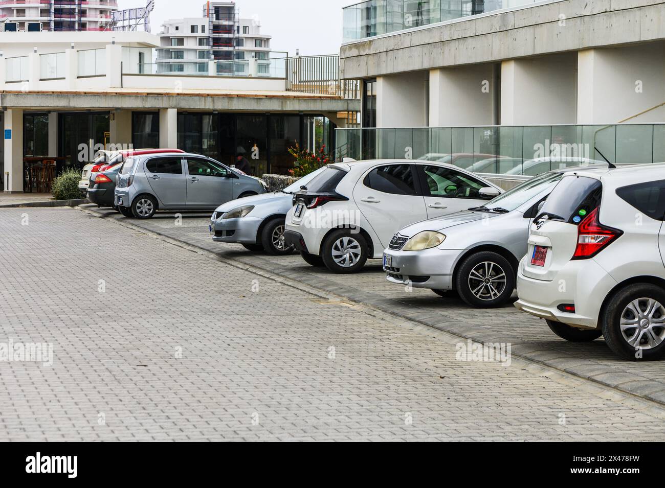 Outdoor parking lot with fresh ozone and eco friendly green environment ...