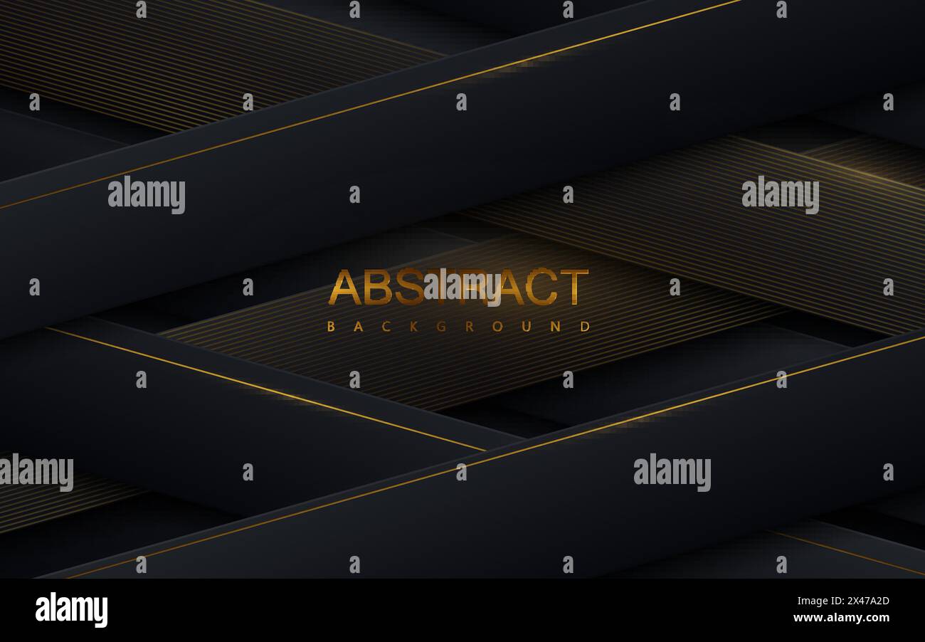 Abstract paper cut background with black crossing ribbons Stock Vector ...