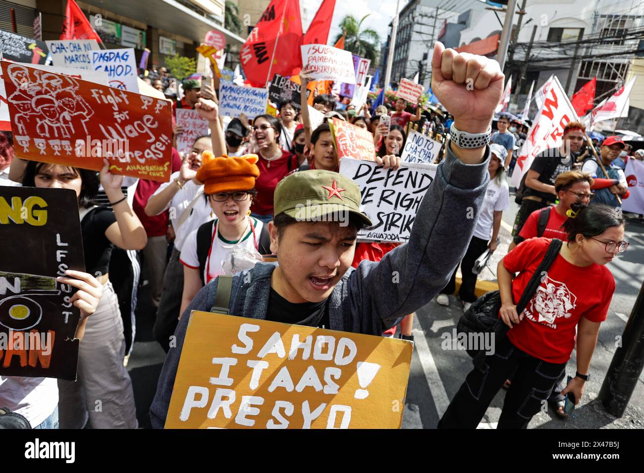 Manila, Manila, The Philippines. 1st May, 2024. Protesters holding ...