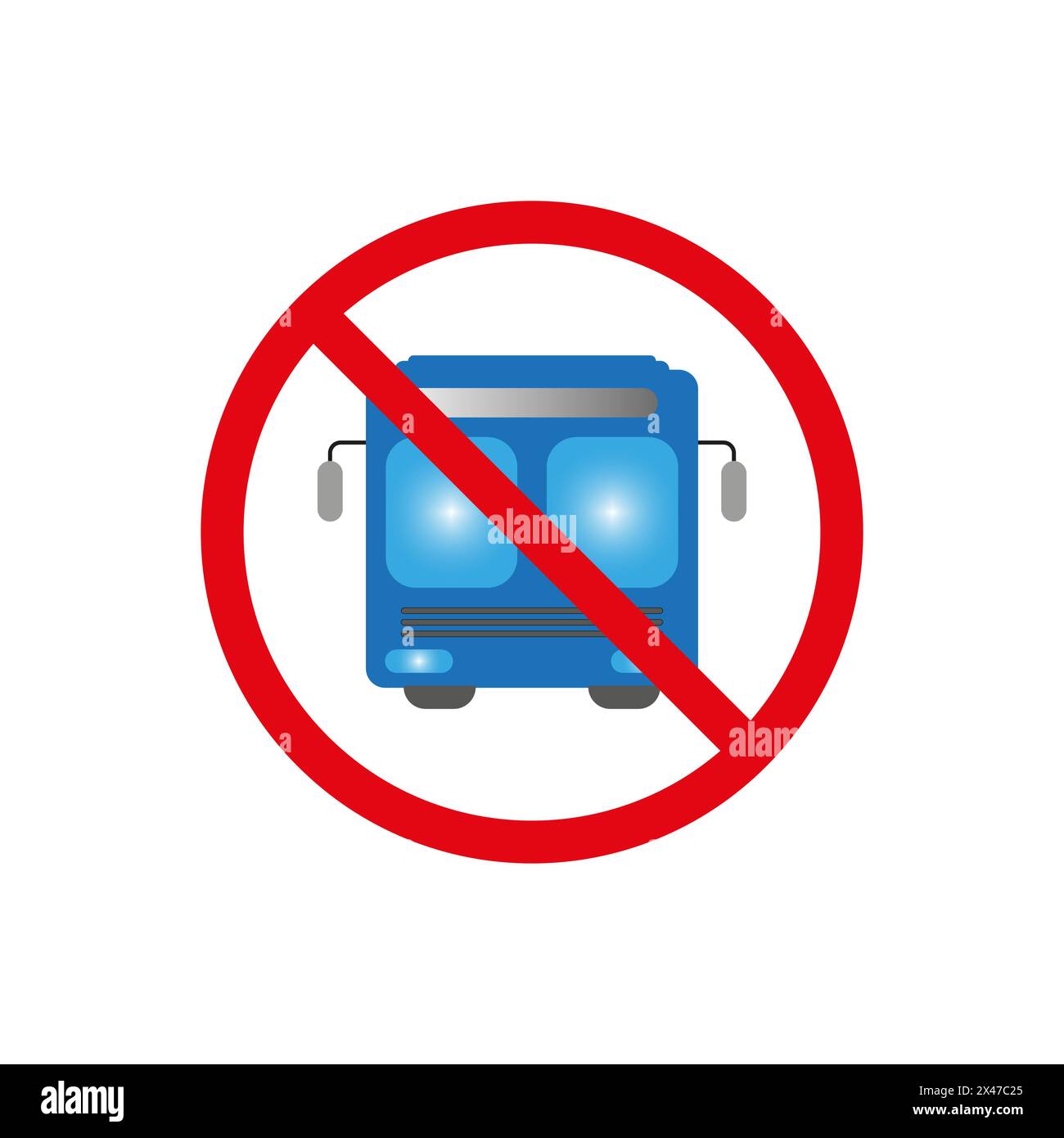 No bus entry sign. Vector forbidden vehicle symbol. Public transport ... No bus entry sign. Vector forbidden vehicle symbol. Public transport ...