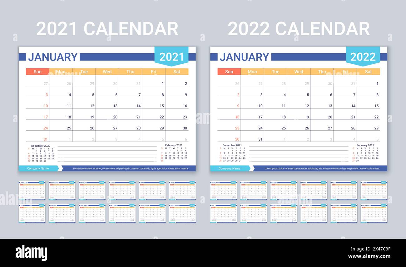 Calendar for 2021 2022 years. Planner calender template. Week starts ...