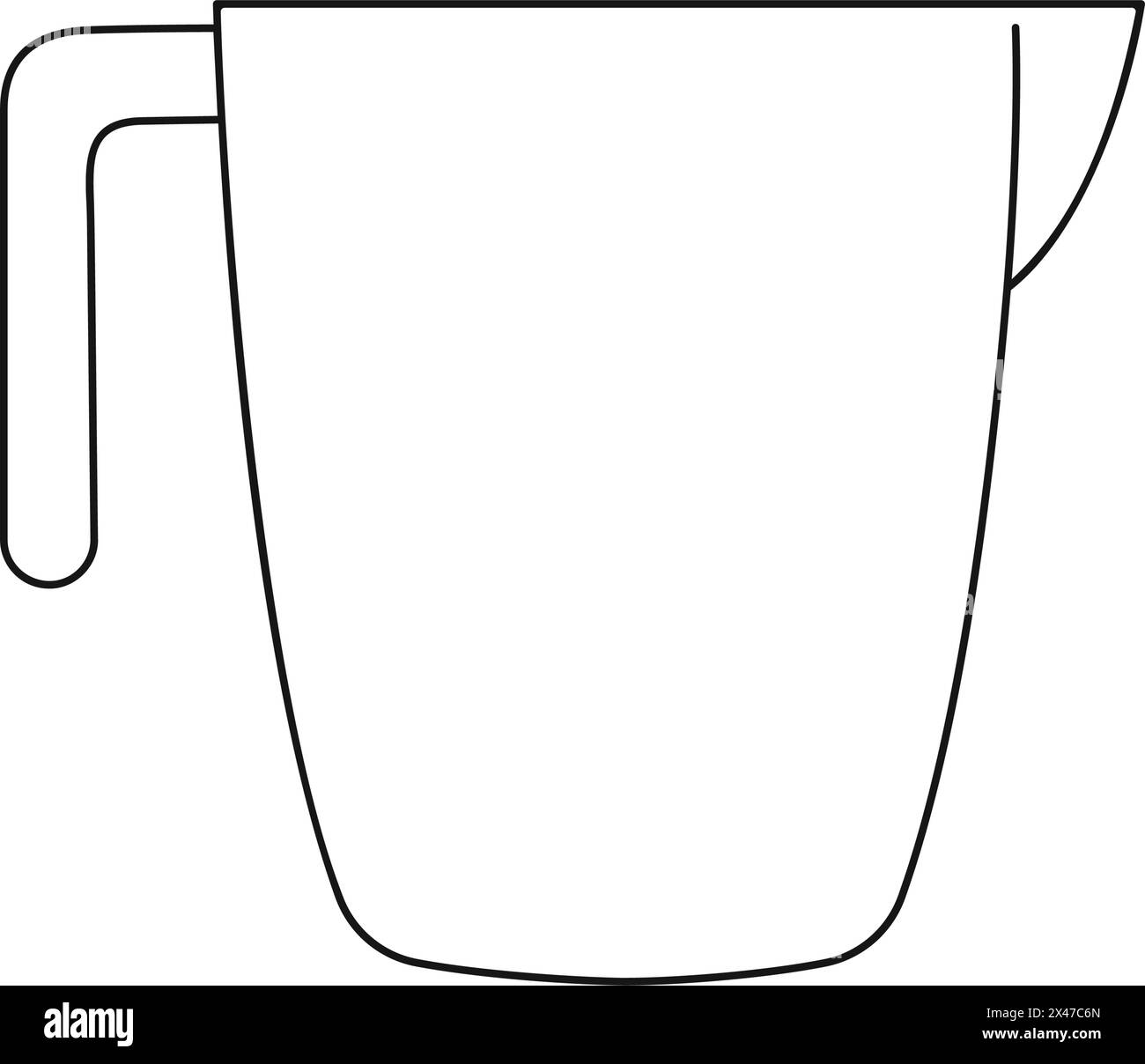Measuring cup icon without capacity scales. Empty liquid container for ...