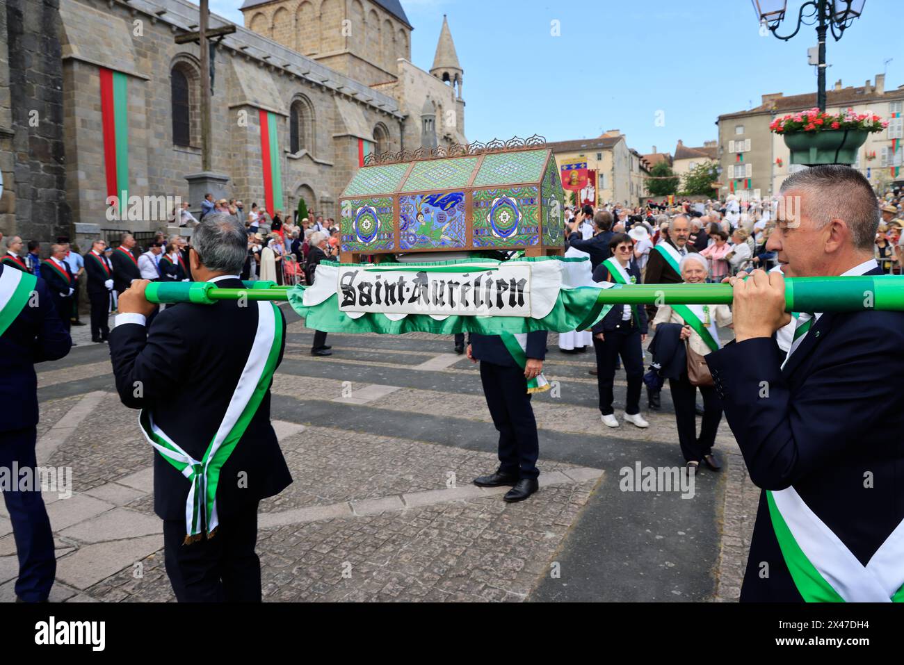 Le Dorat, France. Septennial ostensions of Dorat which celebrate the ...