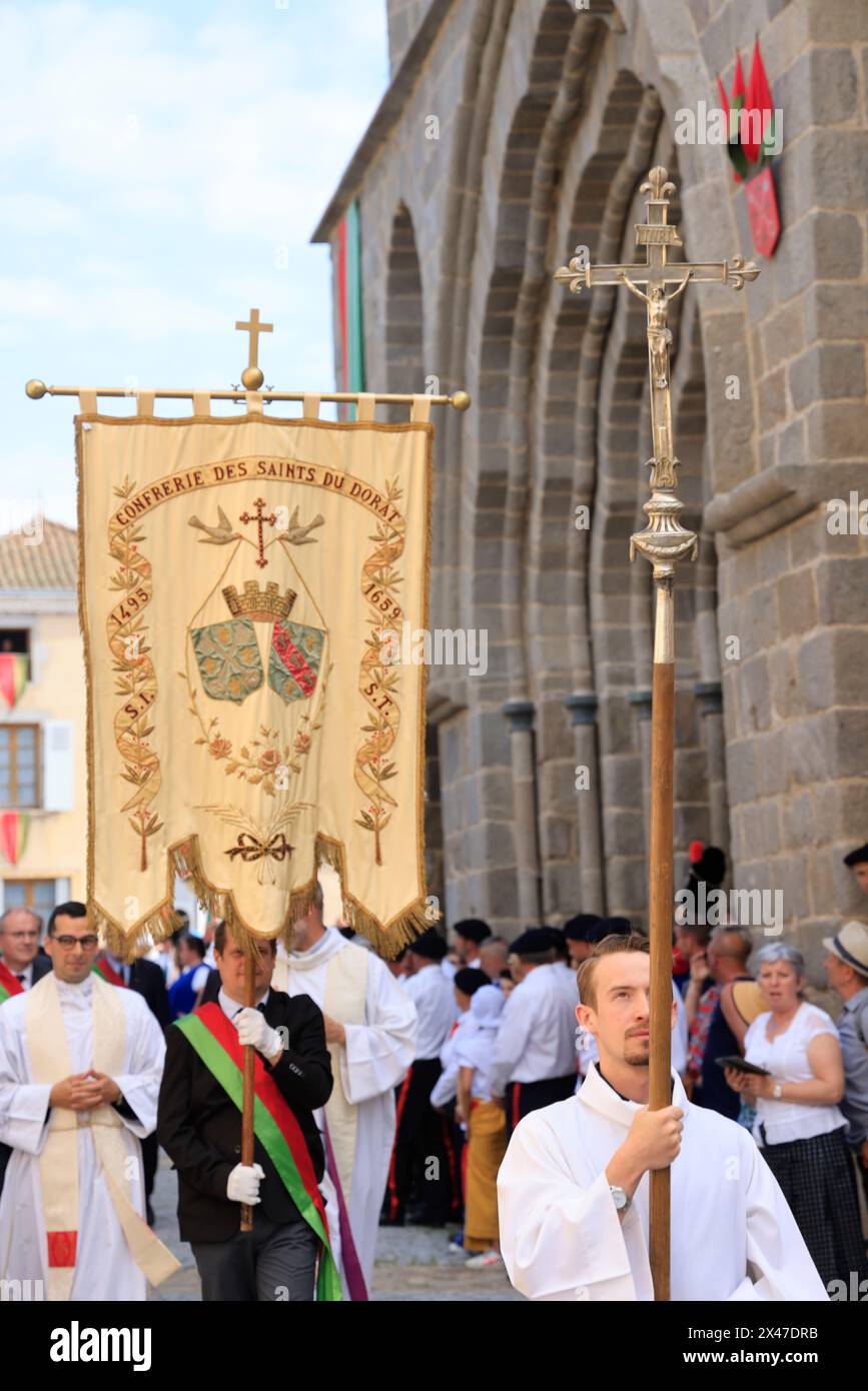 Le Dorat, France. Septennial ostensions of Dorat which celebrate the ...