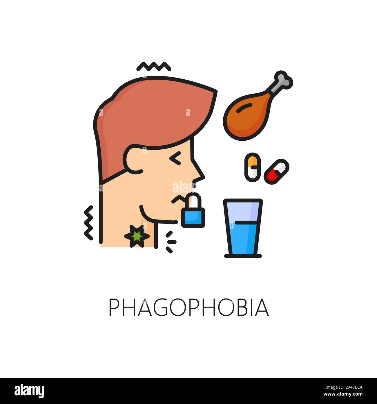 Man choking Stock Vector Images - Alamy