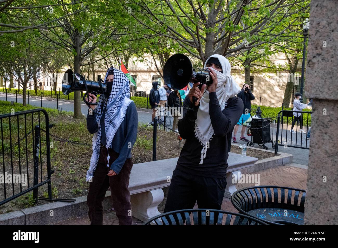 New York, United States. 30th Apr, 2024. Protest leaders with ...
