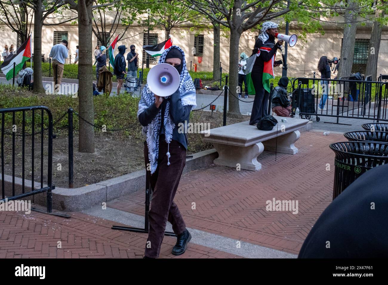 New York, United States. 30th Apr, 2024. Protest leaders with ...