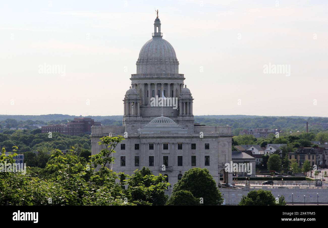 Rhode Island State House, view from the Prospect Terrace, Providence ...