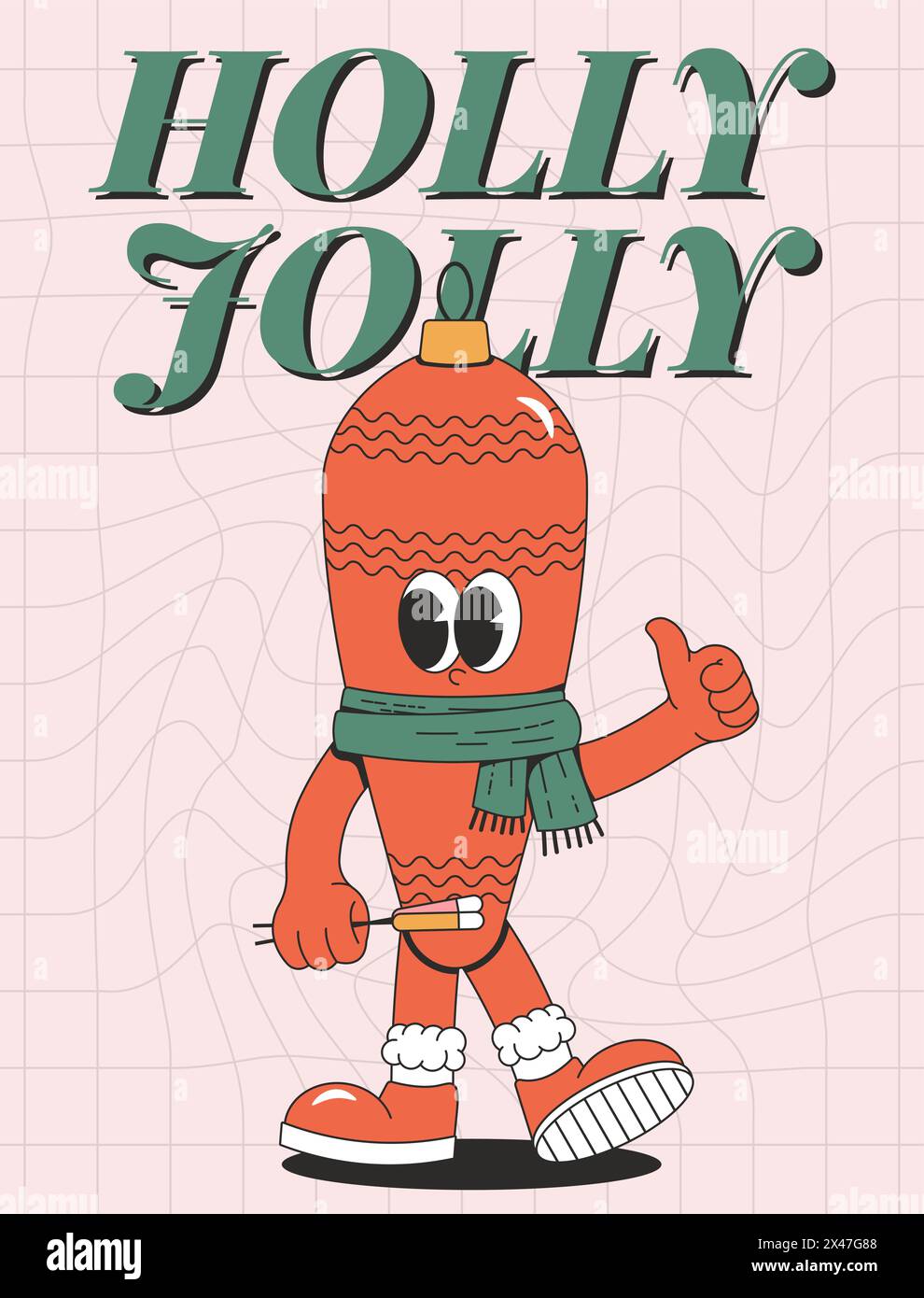 Merry Christmas and Happy New year poster. Playful and cheeky character ...