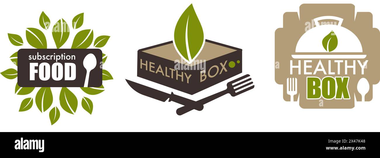 Subscription Food Service Logos vector Stock Vector Image & Art - Alamy