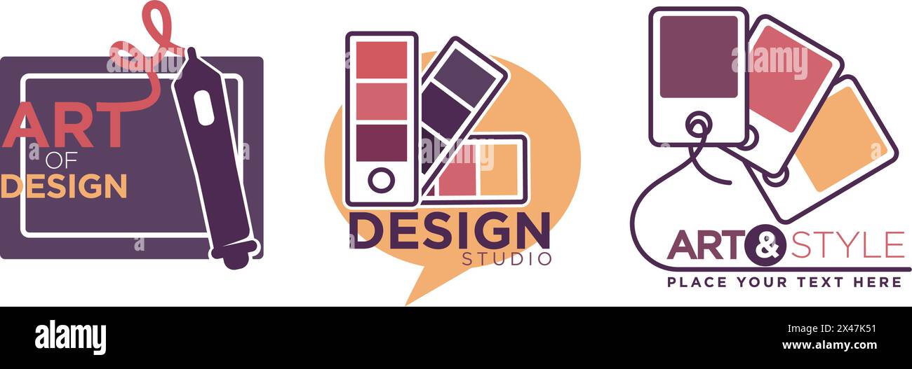 Creative Design Studio Logo Set Stock Vector Image & Art - Alamy