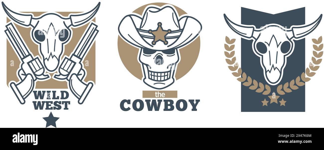 Cowboy Themed Logo Collection vector Stock Vector Image & Art - Alamy