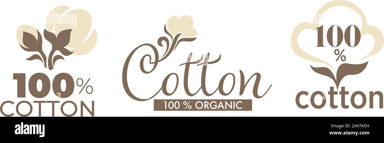 Organic Cotton Logos Collection vector Stock Vector Image & Art - Alamy