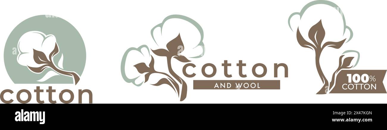 Organic Cotton Logos Collection vector Stock Vector Image & Art - Alamy