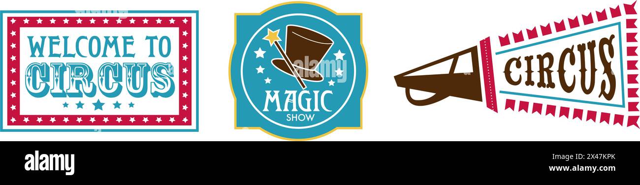 Circus Themed Decorative Banners vector Stock Vector Image & Art - Alamy