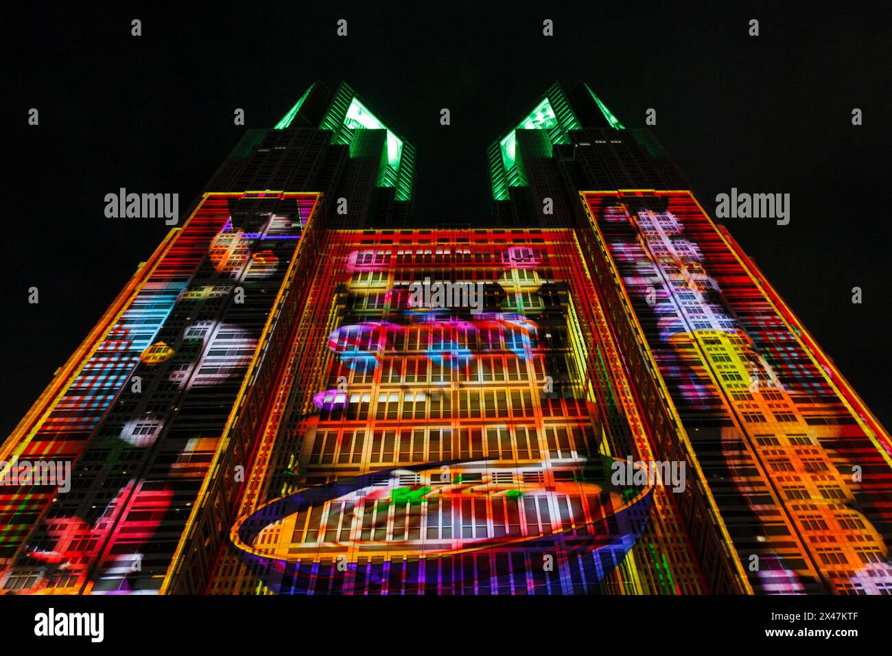 Tokyo, Japan. 29th Apr, 2024. Tokyo Night and Light projection mapping ...