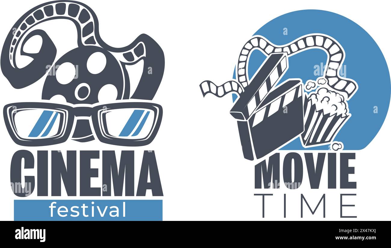 Movie Time Logo Set vector Stock Vector Image & Art - Alamy